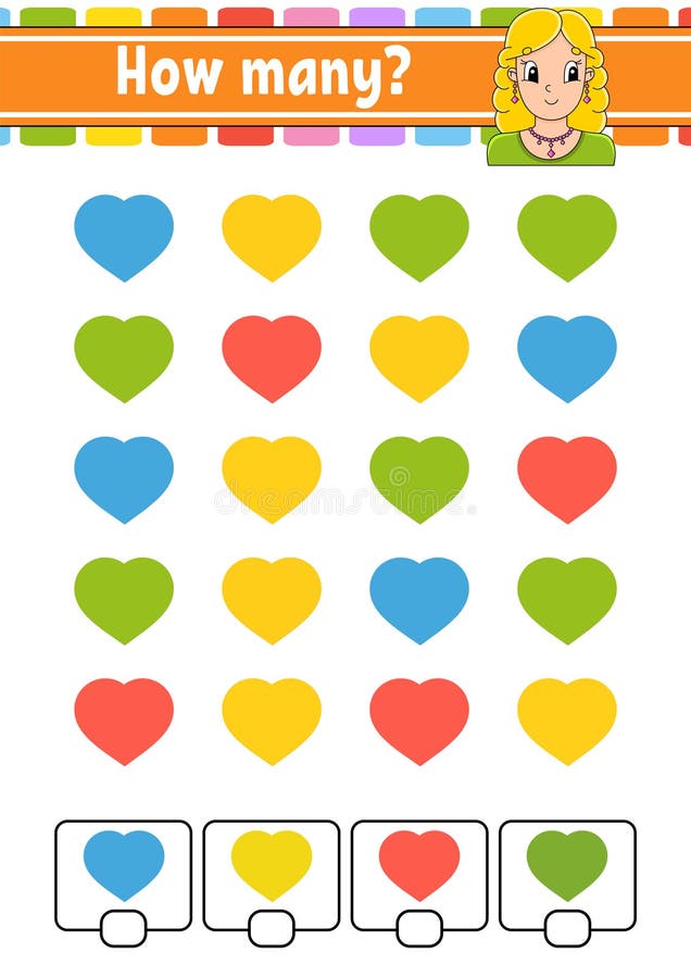 Counting Game for Children. Happy Characters. Learning Mathematics. How ...