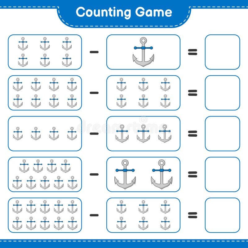 Counting Game, Count the Number of Anchor and Write the Result ...