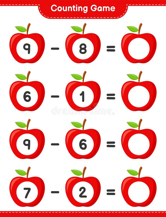 Counting Game, Count the Number of Apple and Write the Result ...