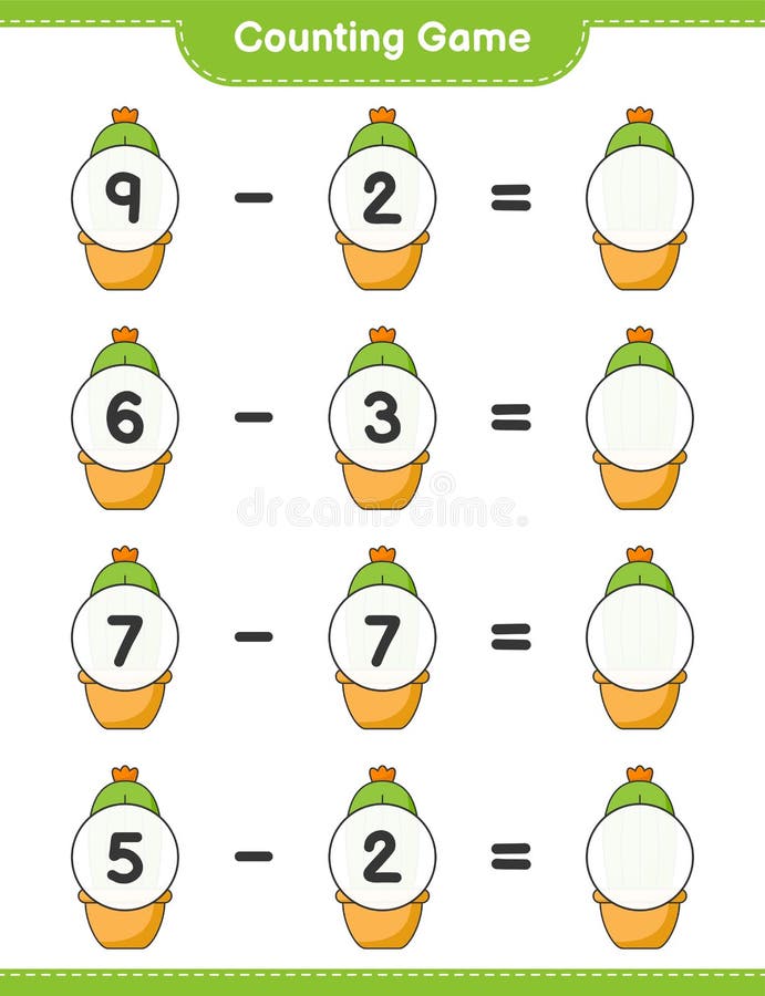 Counting Game, Count the Number of Cactus and Write the Result ...