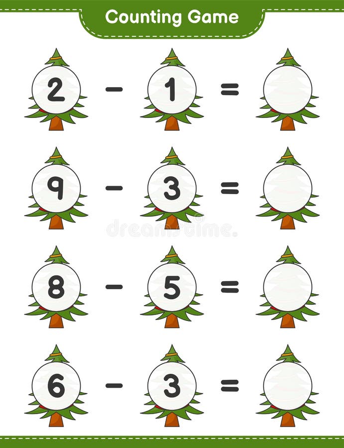 Counting Game, Count the Number of Christmas Tree and Write the Result ...