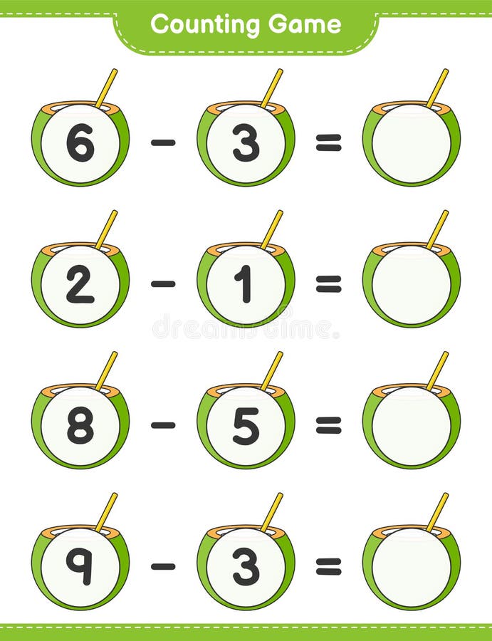 Counting Game, Count the Number of Coconut and Write the Result ...
