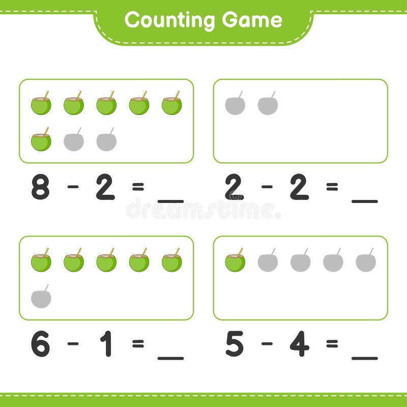 Counting Game, Count the Number of Coconut and Write the Result ...