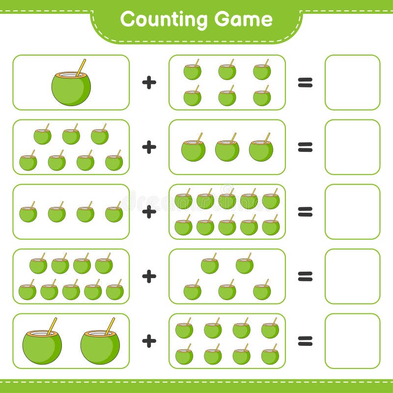 Counting Game, Count the Number of Coconut and Write the Result ...