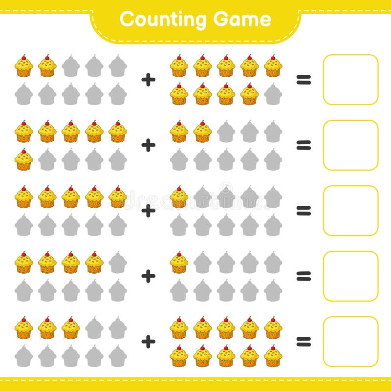Counting Game, Count the Number of Cup Cake and Write the Result ...