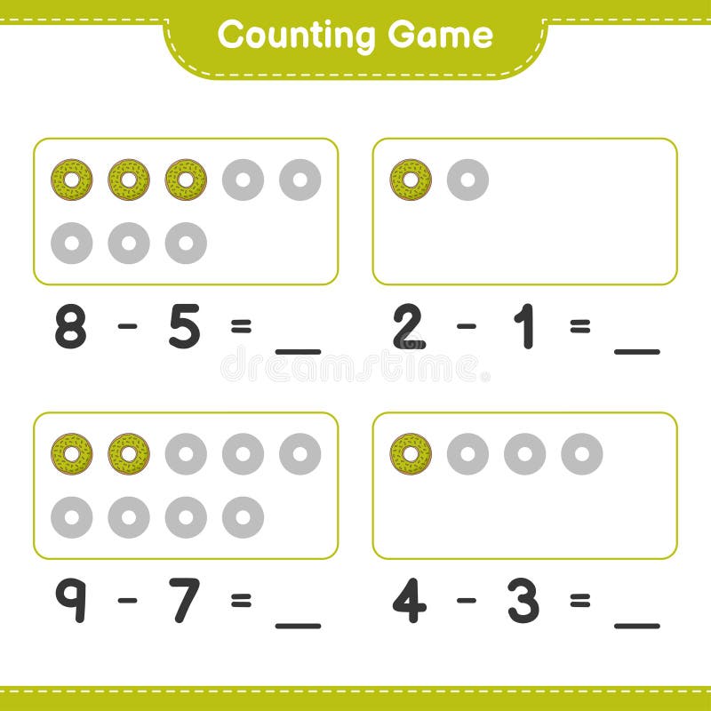 Counting Game, Count the Number of Donut and Write the Result ...
