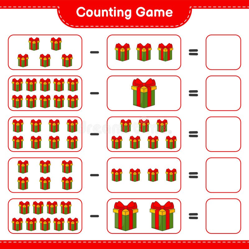 Counting Game, Count the Number of Gift Box and Write the Result ...