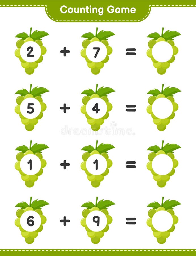 Counting Game, Count the Number of Grape and Write the Result ...