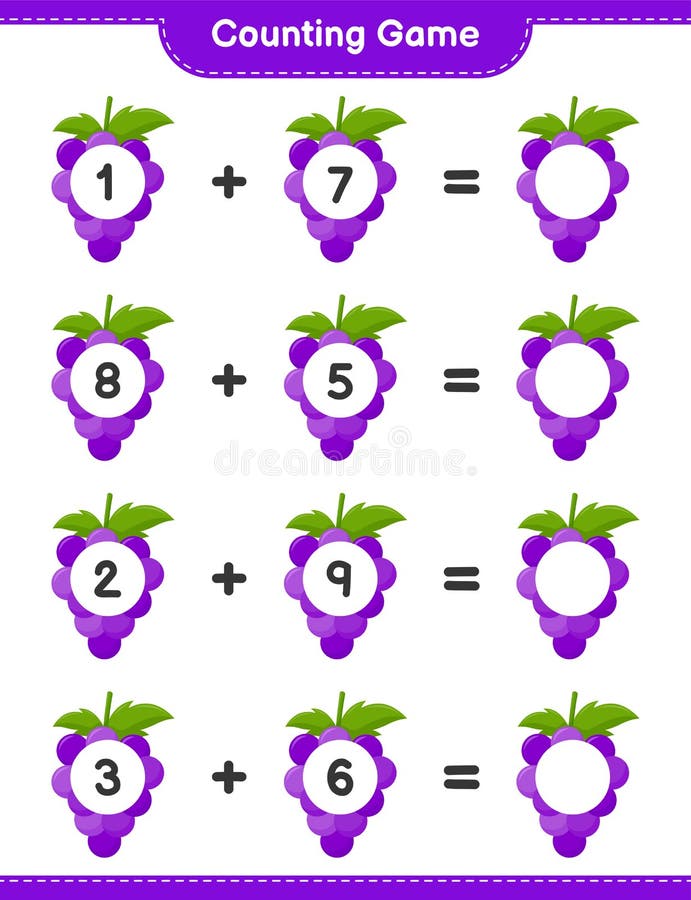 Counting Game, Count the Number of Grape and Write the Result ...