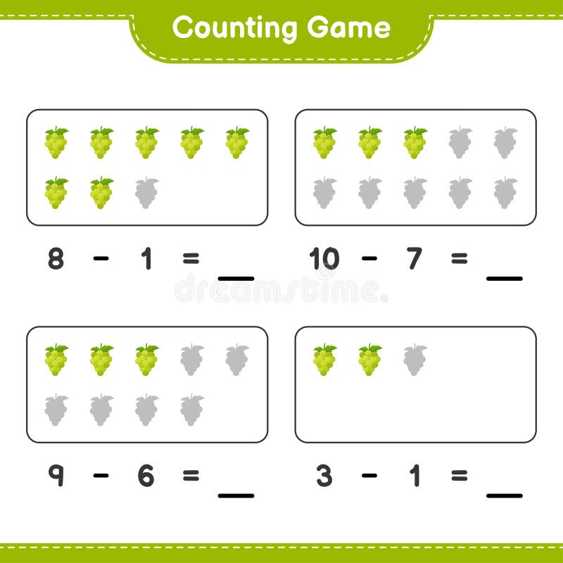 Counting Game, Count the Number of Grape and Write the Result ...