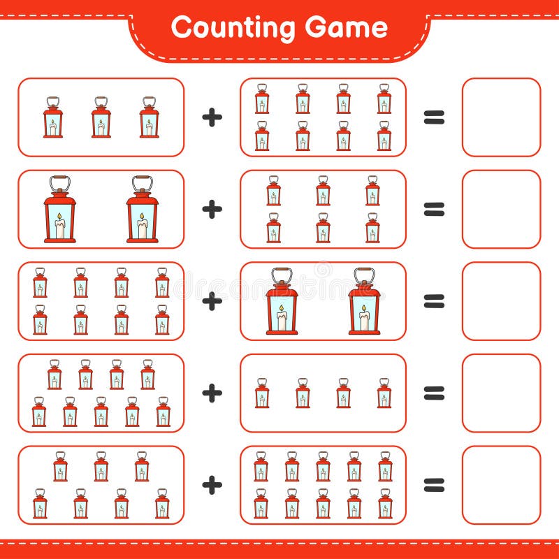 Counting Game, Count the Number of Lantern and Write the Result ...