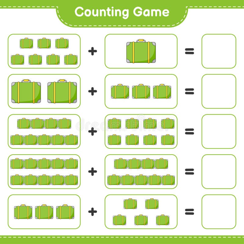 Counting Game, Count the Number of Luggage and Write the Result ...