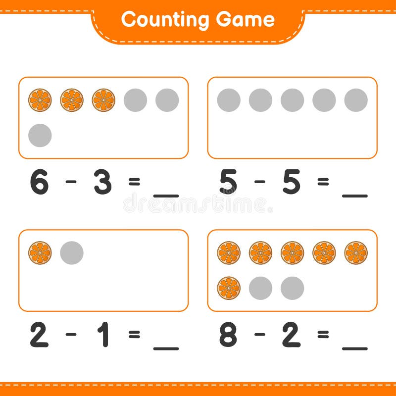 Counting Game, Count the Number of Orange and Write the Result ...