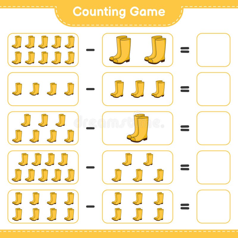 Counting Game, Count the Number of Rubber Boots and Write the Result ...