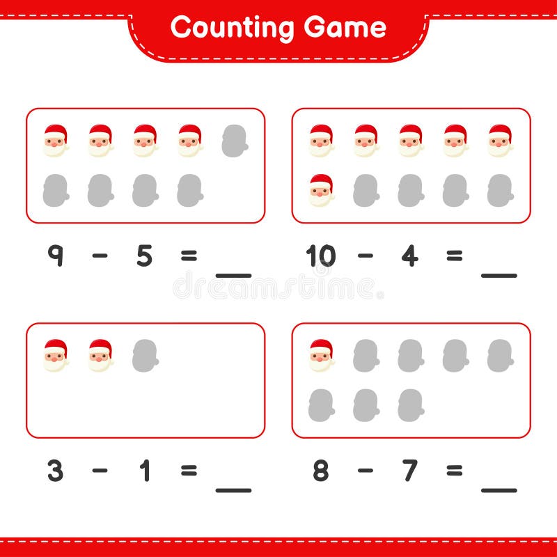 Counting Game, Count the Number of Santa Claus and Write the Result ...