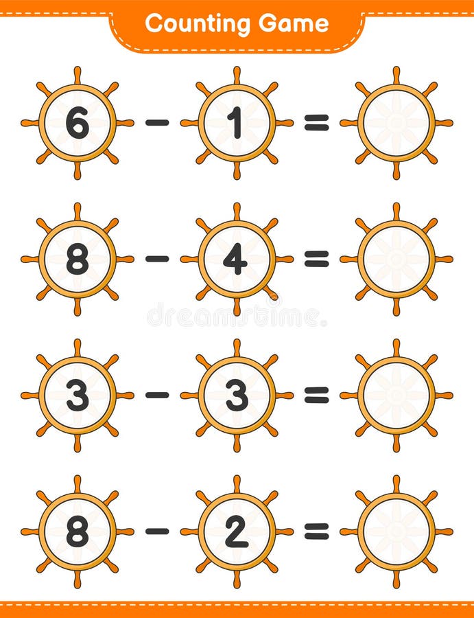 Counting Game, Count the Number of Ship Steering Wheel and Write the ...