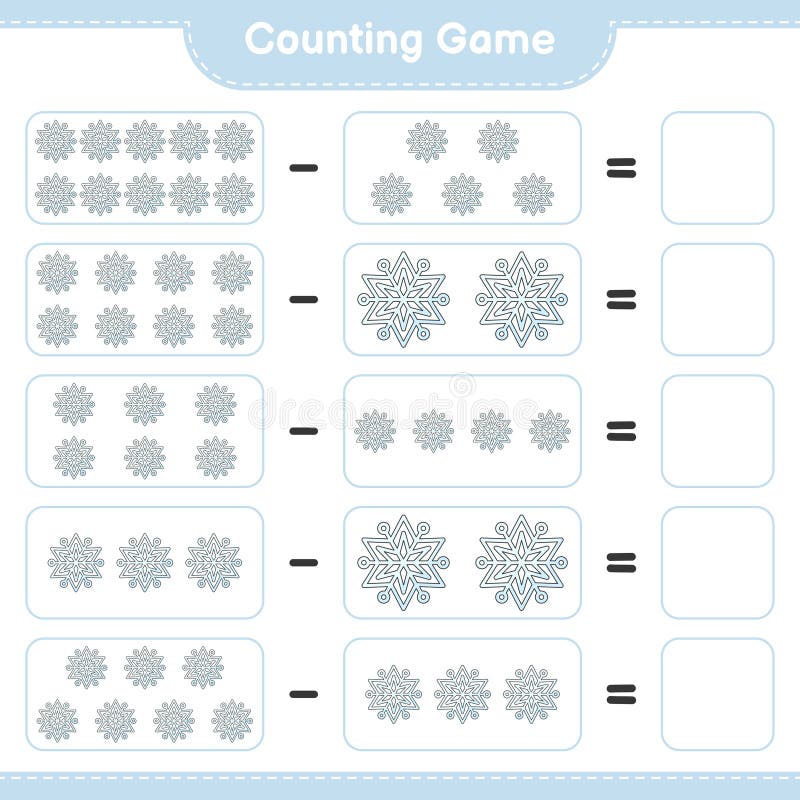 Counting Game, Count the Number of Snowflake and Write the Result ...