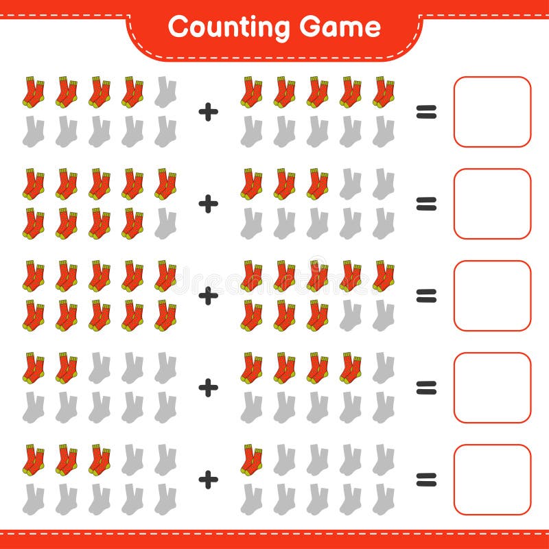 Counting Game, Count the Number of Socks and Write the Result ...