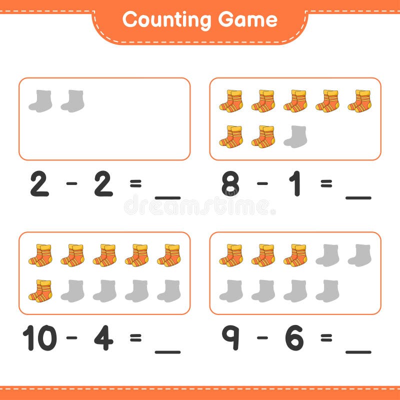 Counting Game, Count the Number of Socks and Write the Result ...