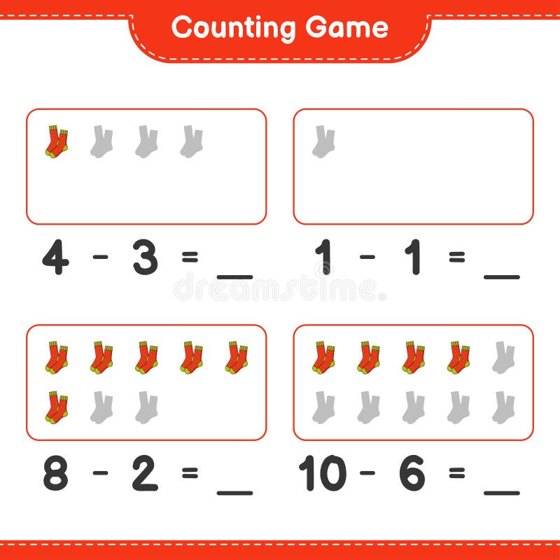 Counting Game, Count the Number of Socks and Write the Result ...