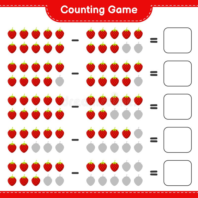 Counting Game, Count the Number of Strawberry and Write the Result ...