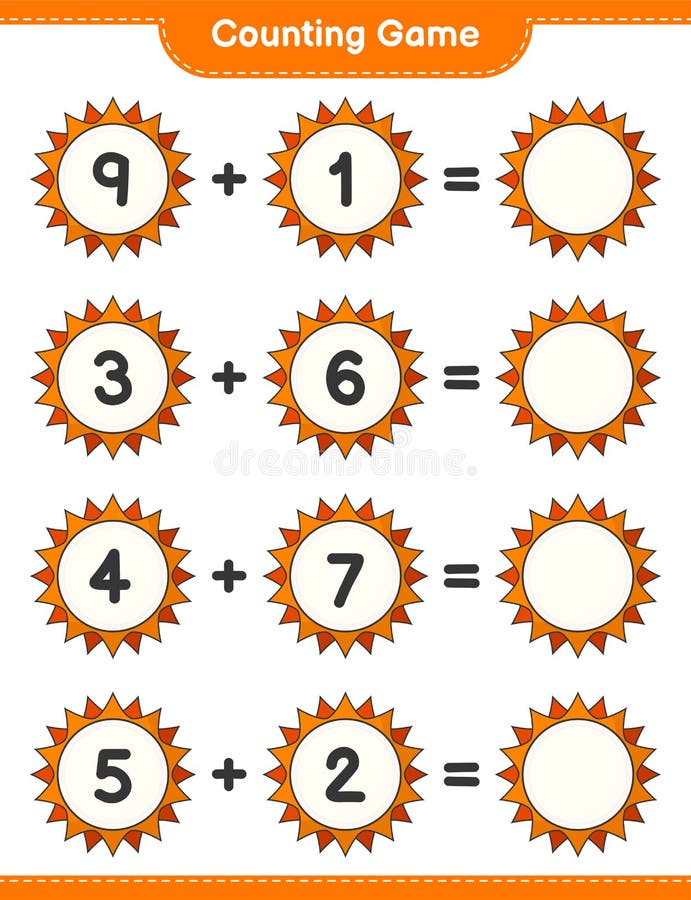 Counting Game, Count the Number of Sun and Write the Result ...
