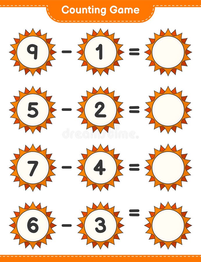 Counting Game, Count the Number of Sun and Write the Result ...