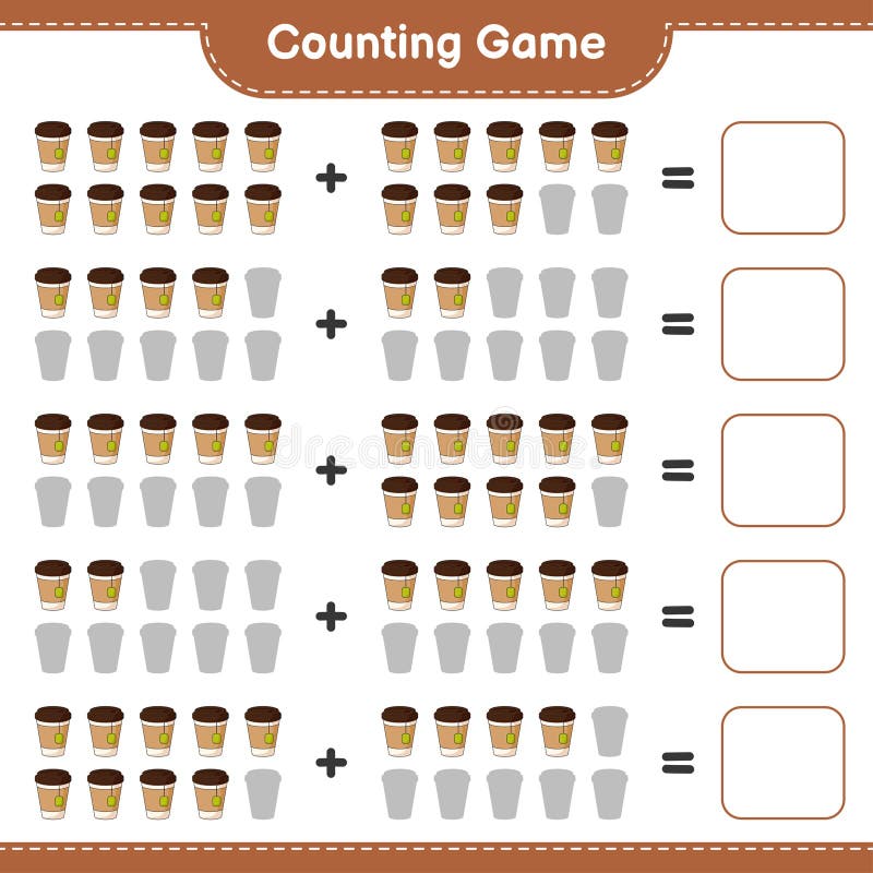 Counting Game, Count the Number of Tea Cup and Write the Result ...