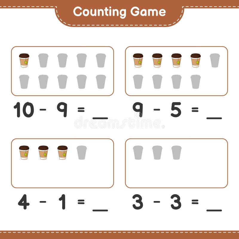 Counting Game, Count the Number of Tea Cup and Write the Result ...