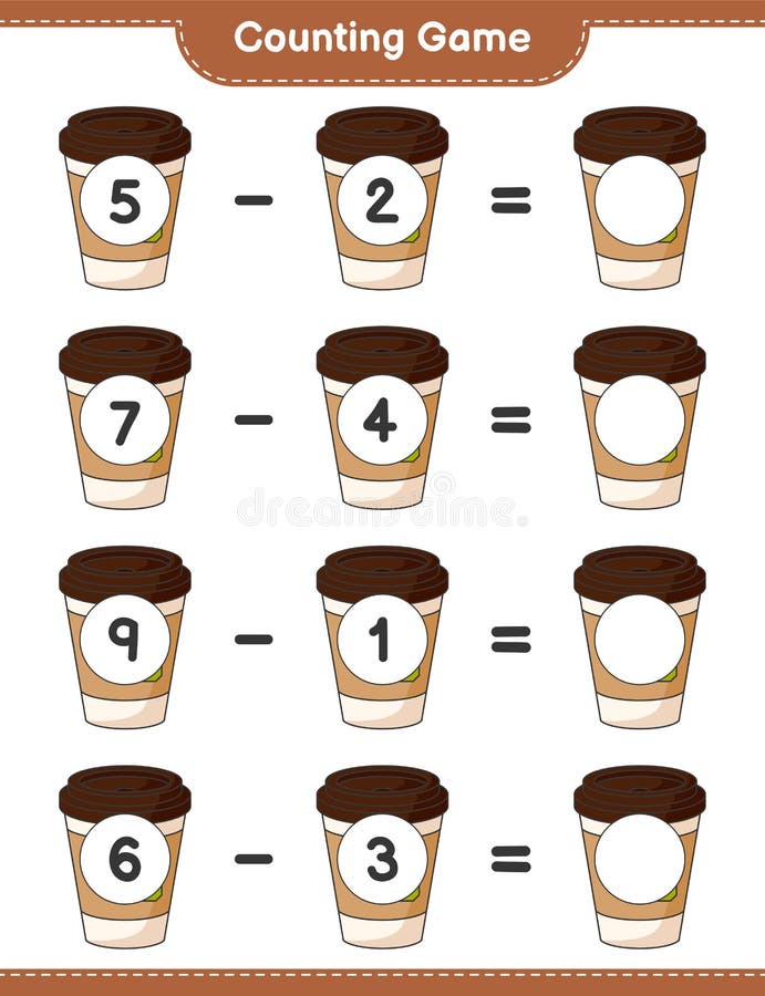 Counting Game, Count the Number of Tea Cup and Write the Result ...