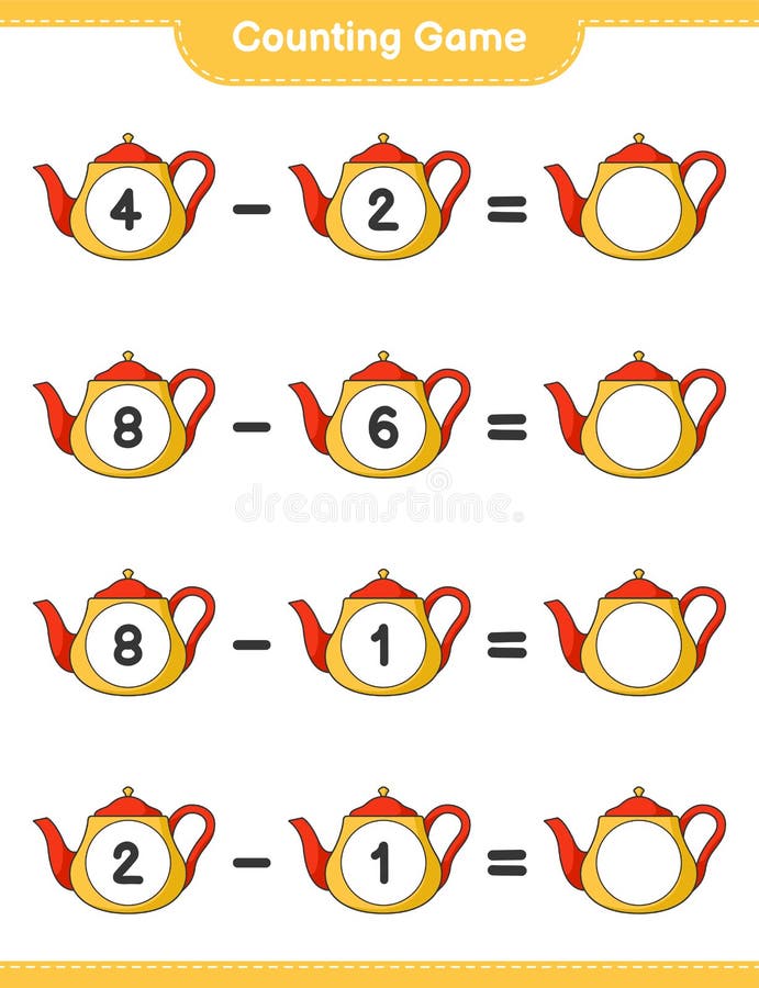 Counting Game, Count the Number of Tea Pot and Write the Result ...