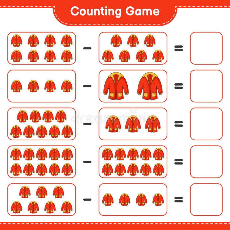 Counting Game, Count the Number of Warm Clothes and Write the Result ...