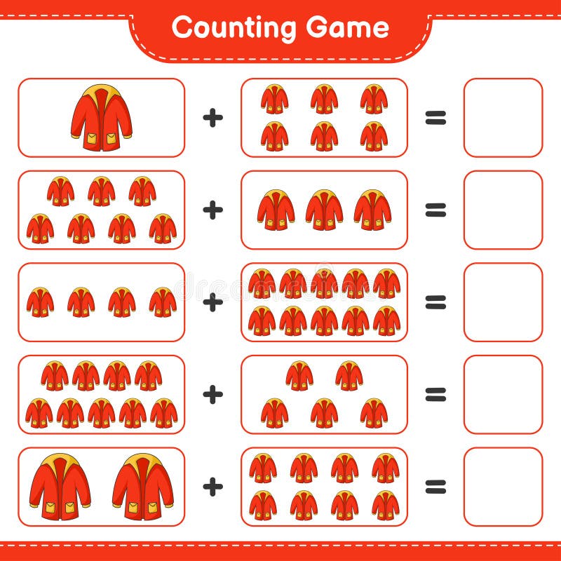 Counting Game, Count the Number of Warm Clothes and Write the Result ...