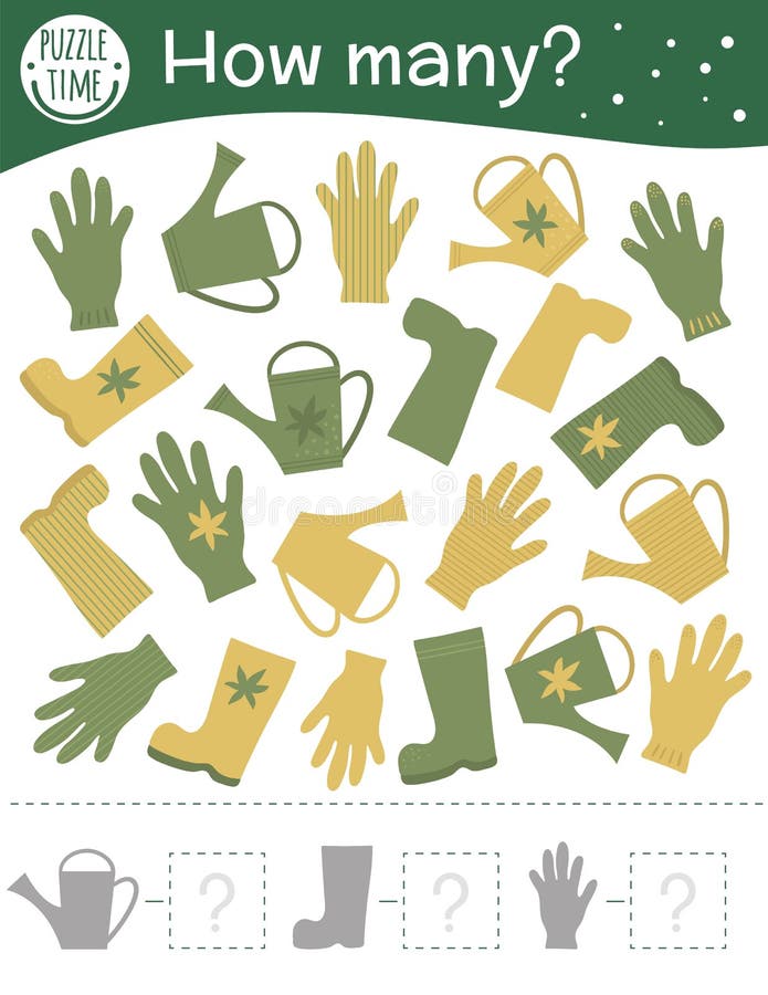 Counting Game with Garden Symbols. Spring Math Activity for Preschool ...