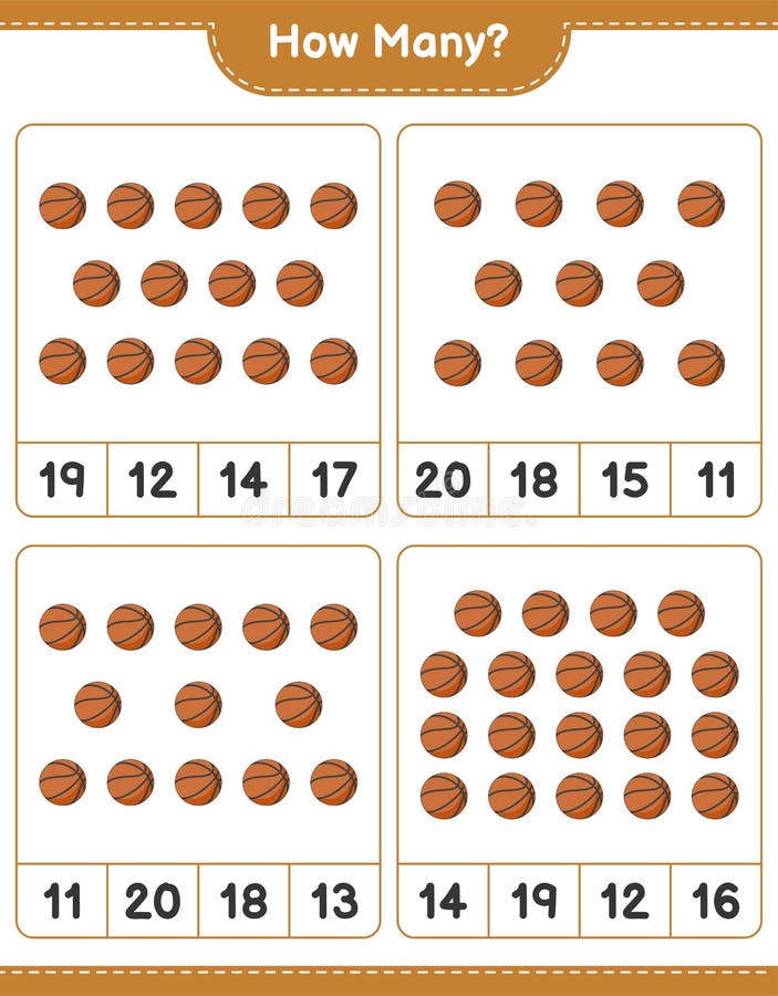 Counting Game, How Many Basketball. Educational Children Game ...