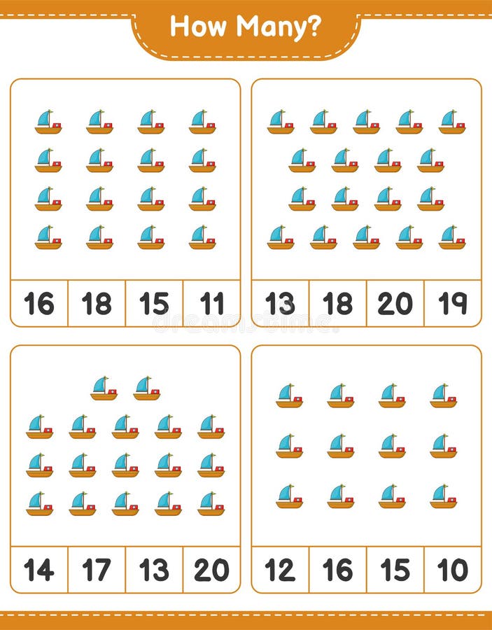 Counting Game, How Many Boat. Educational Children Game, Printable ...