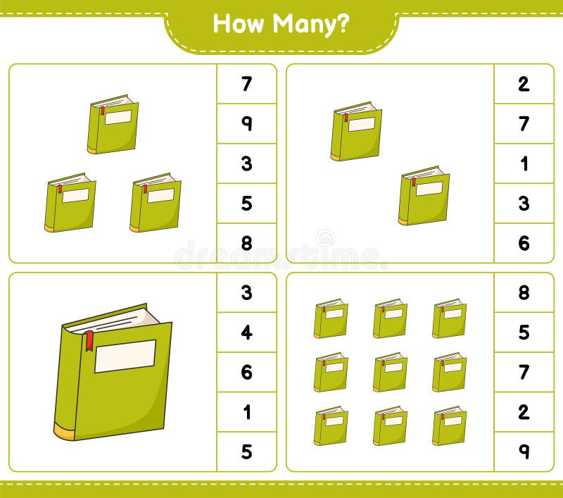 Counting Game, How Many Book. Educational Children Game, Printable ...