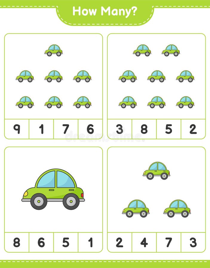 Counting Game, How Many Car. Educational Children Game, Printable ...