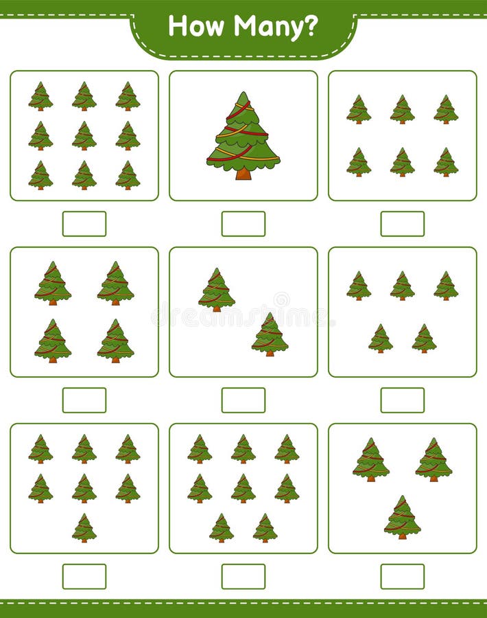 Counting Game, How Many Christmas Tree. Educational Children Game ...