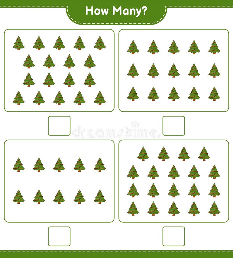 Counting Game, How Many Christmas Tree. Educational Children Game ...