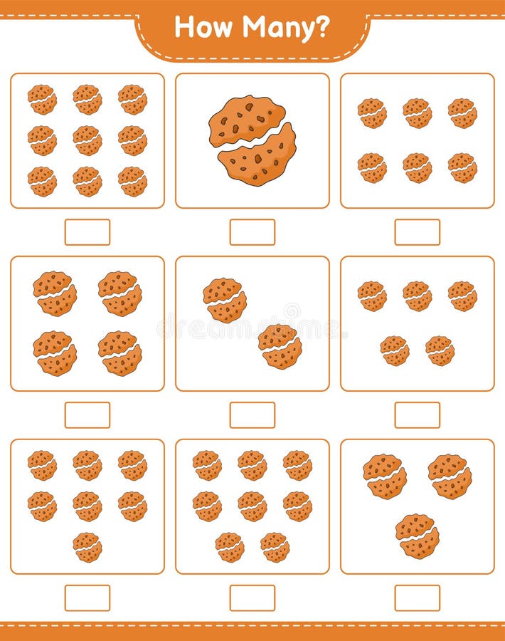 Counting Game, How Many Cookie. Educational Children Game, Printable ...