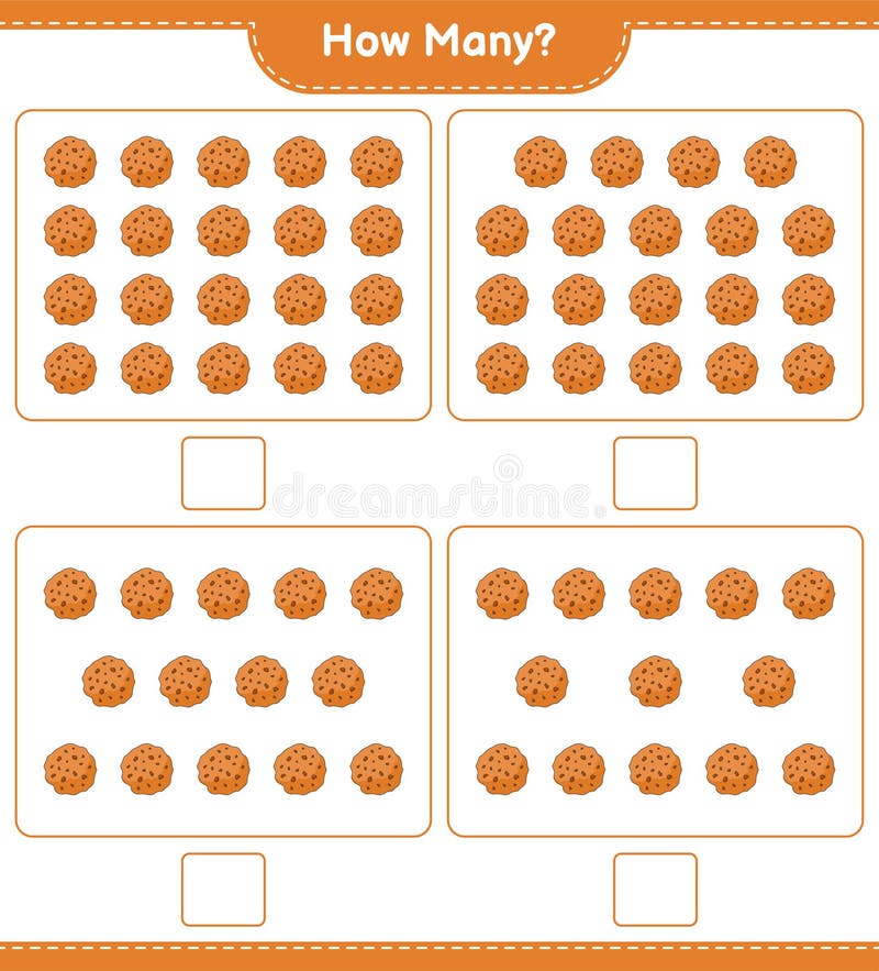 Counting Game, How Many Cookie. Educational Children Game, Printable ...