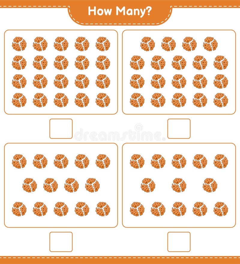 Counting Game, How Many Cookie. Educational Children Game, Printable ...