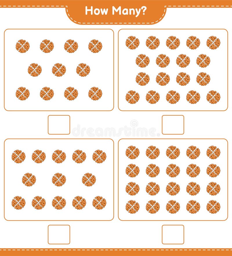 Counting Game, How Many Cookie. Educational Children Game, Printable ...