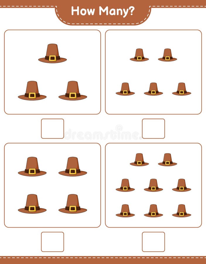 Counting Game, How Many Hat. Educational Children Game, Printable ...