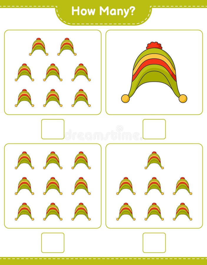 Counting Game, How Many Hat. Educational Children Game, Printable ...