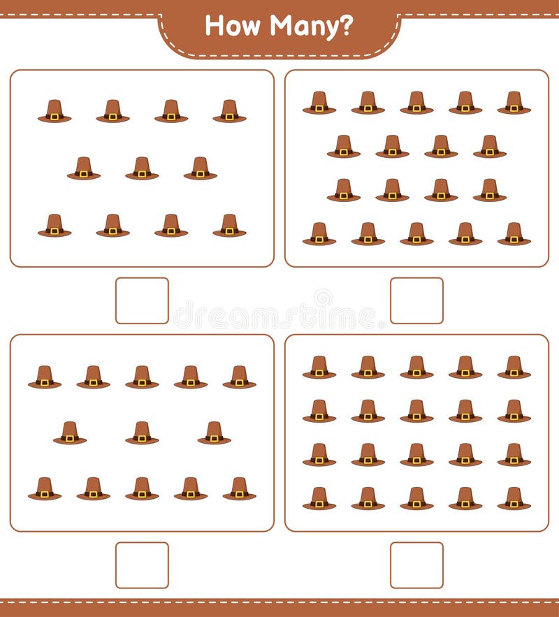 Counting Game, How Many Hat. Educational Children Game, Printable ...