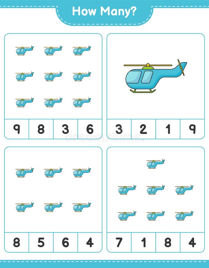 Counting Game, How Many Helicopter. Educational Children Game ...