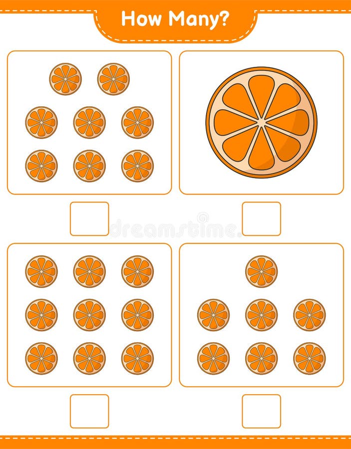 Counting Game, How Many Orange. Educational Children Game, Printable ...