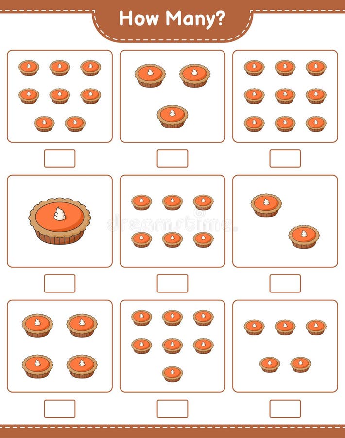 Counting Game, How Many Pie. Educational Children Game, Printable ...